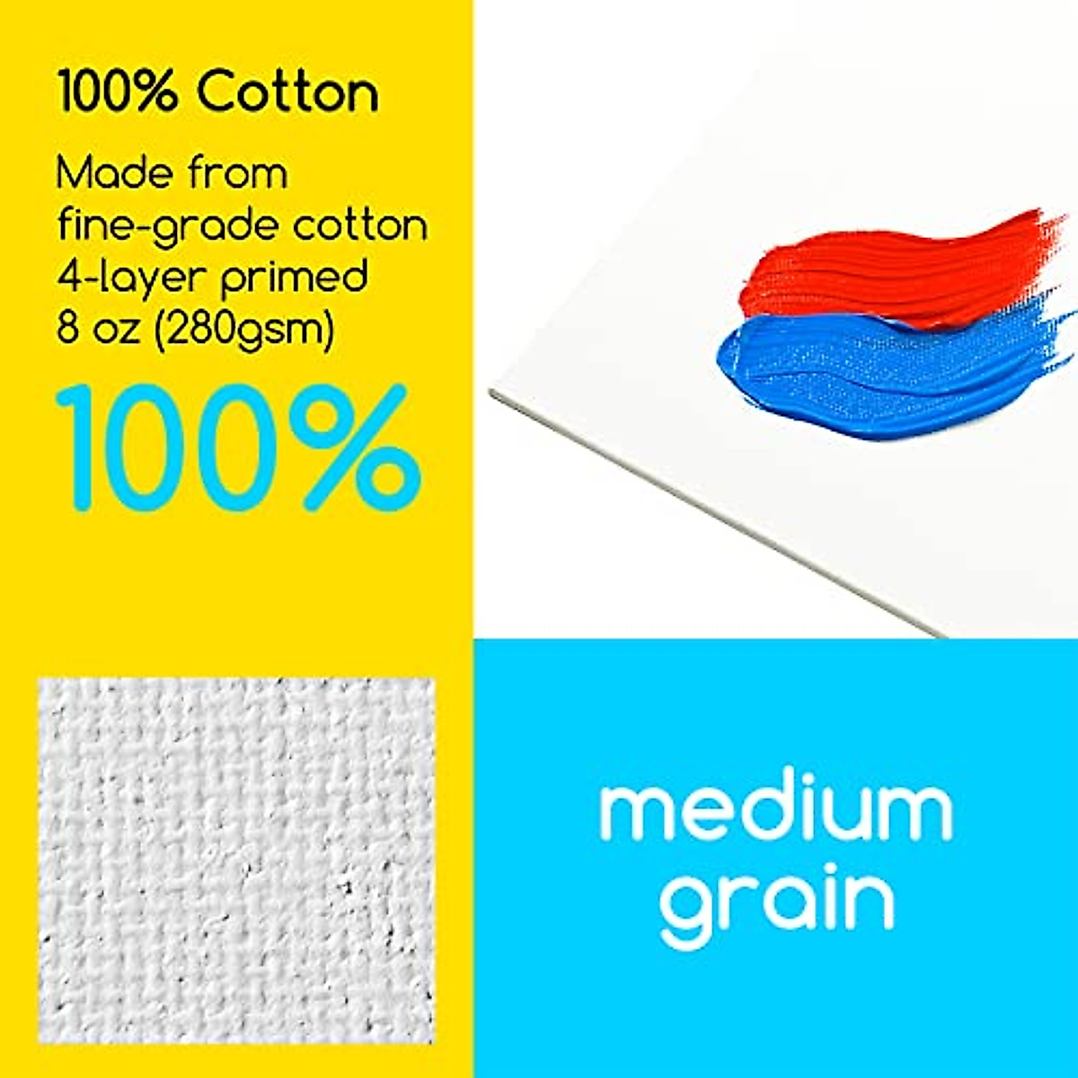MEEDEN 15-Pack Canvas Boards for Painting, 12 × 16 Inches Blank White Canvas Panels, 100% Cotton, 8 oz Gesso-Primed, Canvas Art Supplies for Acrylic Pouring Airbrushing & Oil Painting