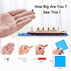 Micro Mini Blocks Building Set Architecture Titanic Cruise Ship Modle Kit, a DIY Mini Bricks for Adults and Toys Presents for Kids 1872 PCS