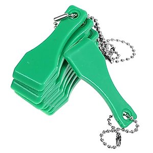 Sewroro 10pcs Scratch-Offs Label Remover Tool Label Stickers Scratch Tickets Plastic Scraper Tools Keychain Scratcher Thumb Keyring Scratcher Plastic Ticket Scratcher Abs Green