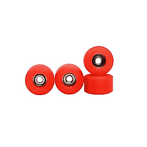 Teak Tuning Apex 71D Urethane Fingerboard Wheels, New Street Shape, 7.7mm Diameter, Ultra Spin Bearings - Made in The USA - Lava Orange Colorway