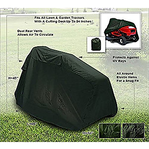 CarsCover Lawn Mower Garden Tractor Cover Fits Decks up to 54" - Olive Green