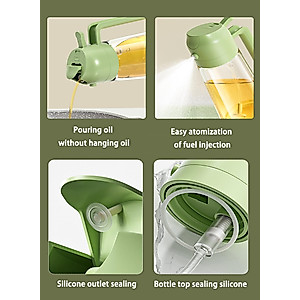 NIKKIER Oil Sprayer for Cooking,470ml Olive Oil Spritzer,Oil Sprayer for Air Fryer, Salad,BBQ,Roasting