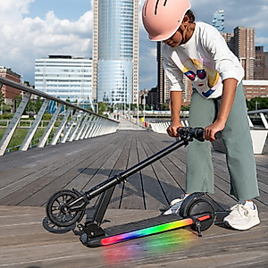 Jetson Omega Electric Scooter, Up to 10 MPH, Range Up to 5 Miles, 150-Watt Motor, Foldable, 3 Speed Mode, Light-Up Deck, Ages 8+, Black, JOMEGA-BLK