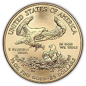 1986 - Present (Random Year) 1/2 oz American Gold Eagle Brilliant Uncirculated (BU -Type 1 or 2) with Certificate of Authenticity $25 Mint State