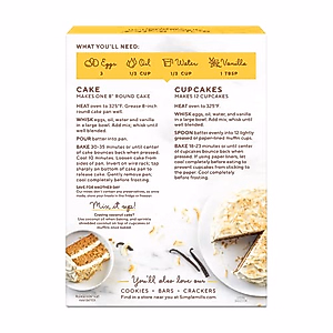 Simple Mills Almond Flour Mix, Vanilla Cupcake & Cake, 11.5 oz (PACKAGING MAY VARY)