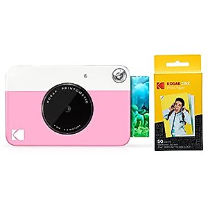 Kodak PRINTOMATIC Digital Instant Print Camera (Pink) with Kodak 2ʺx3ʺ Premium ZINK Photo Paper (50 Sheets)
