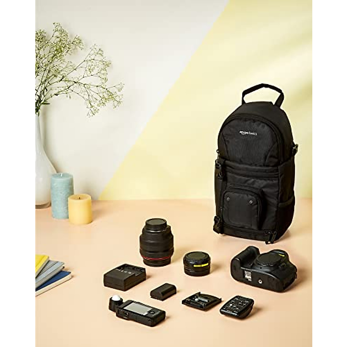 Amazon Basics Camera Sling Bag - 8 x 6 x 15 Inches, Black