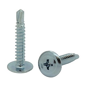100 Qty #8 x 1 Zinc Wafer Modified Truss Head TEK Self Drilling Sheet Metal Screws (BCP74)