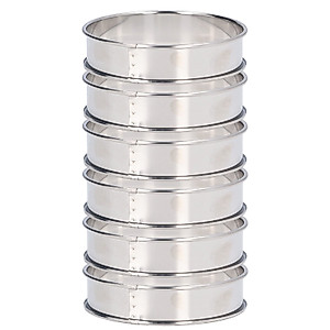 Crumpet Rings,6 PCS Double Rolled Tart Ring Easy Demoulding DIY Stainless Steel English Muffin Rings for Home Food Making Tool(10cm)