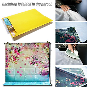 8'x12' White Brick Wall with Gray Wooden Floor Photography Backdrop Vinyl Background for Pictures D-2504