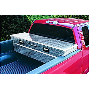 Lund 9300T 63-Inch Aluminum Mid-Size Cross Bed Truck Tool Box with Full Lid, Diamond Plated, Silver