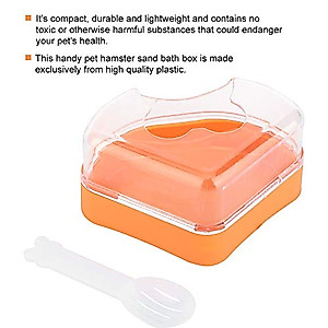 Yosoo Health Gear Corner Toilet for Hamster with Roof, Hamster Sand Bathroom with Scoop, Hamster Sandbox, Plastic Sand Bath Container, Corner Toilet Tray for Hamster Totoro Chinchilla