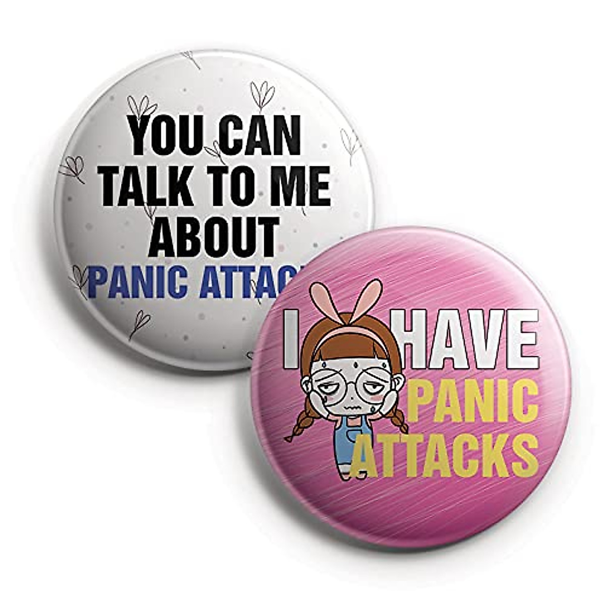 Panic Attacks Awareness Pinback Buttons (10 Pack) - Stocking Stuffers Premium Quality Gift Ideas for Children, Teens, & Adults - Corporate Giveaways & Party Favors