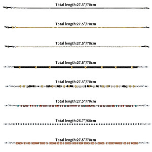 Damanse Eyeglass Chain,8 Pcs Eye Glasses Strap Holders around Neck For Women,Beaded Glasses Chain (8pcs-h)