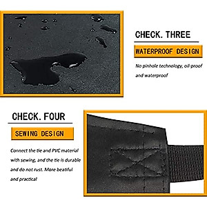 Homsolver Waterproof Apron,35" Heavy Duty Rubber Vinyl Dishwashing Apron,Lab Industrial Chemical Butcher Apron,Dish Apron