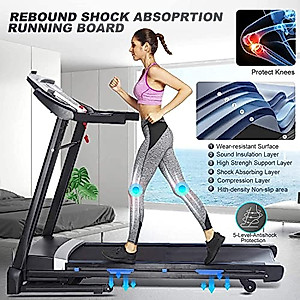 ANCHEER Treadmill 3.25HP Motor, Treadmills with Auto Incline 15%, Electric Running Machine for Home Gym Cardio Training, 300LB Capacity Foldable Treadmill for Home