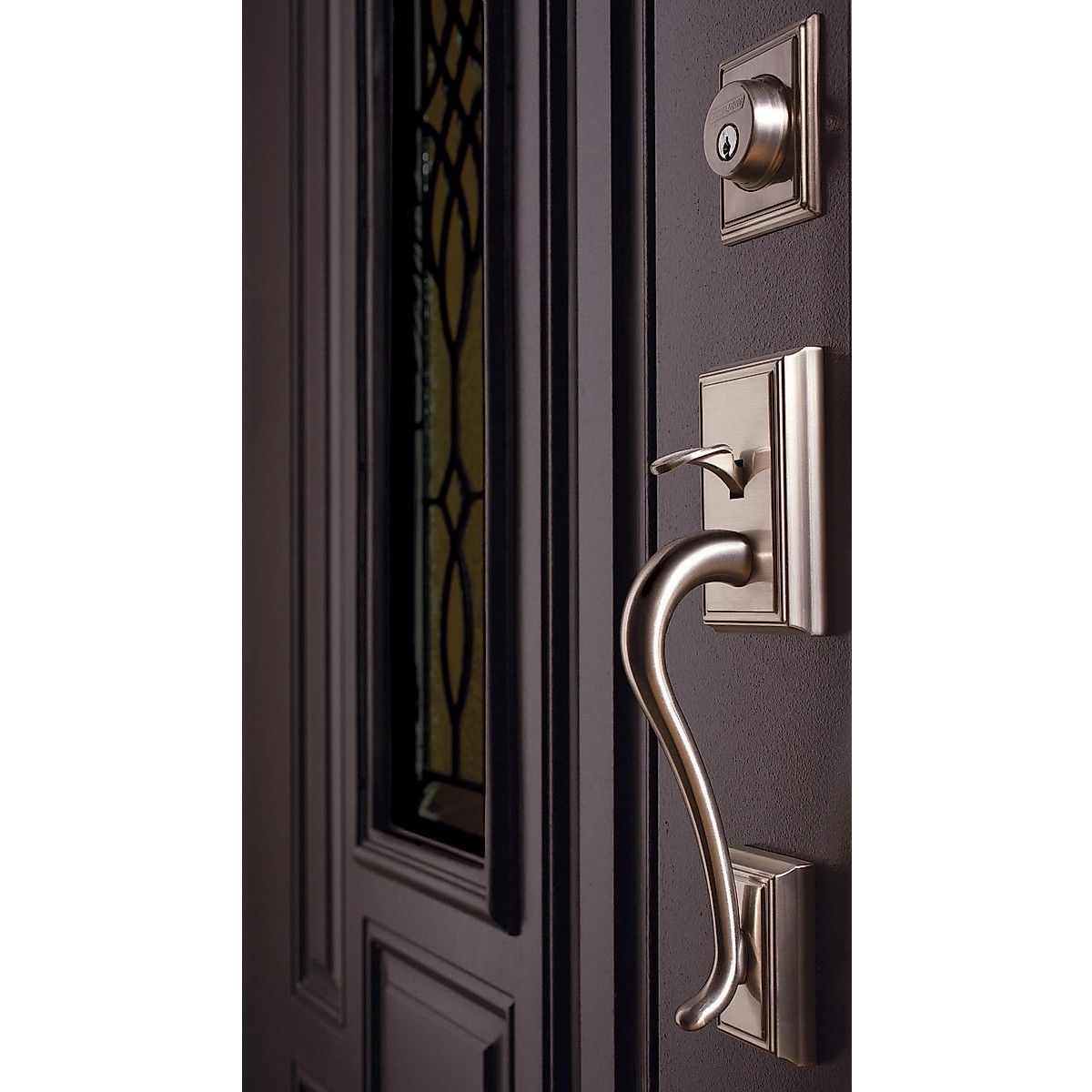 Schlage F58 ADD 622 Addison Exterior Handleset with Deadbolt, Matte Black (Exterior Half Only)