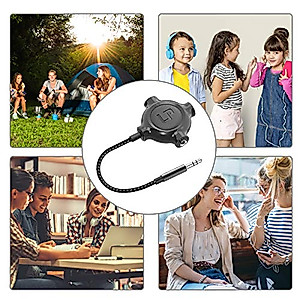 LP Headphone Splitter, Nylon-Braided 3.5mm Audio Stereo Splitter, Male to 3 Female Ports for MacBook, Mac, iPad, iPhone(≤6), iPod, Tablet, Laptop, PC, Earphone, Kindle, MP3 Player, Speaker & More