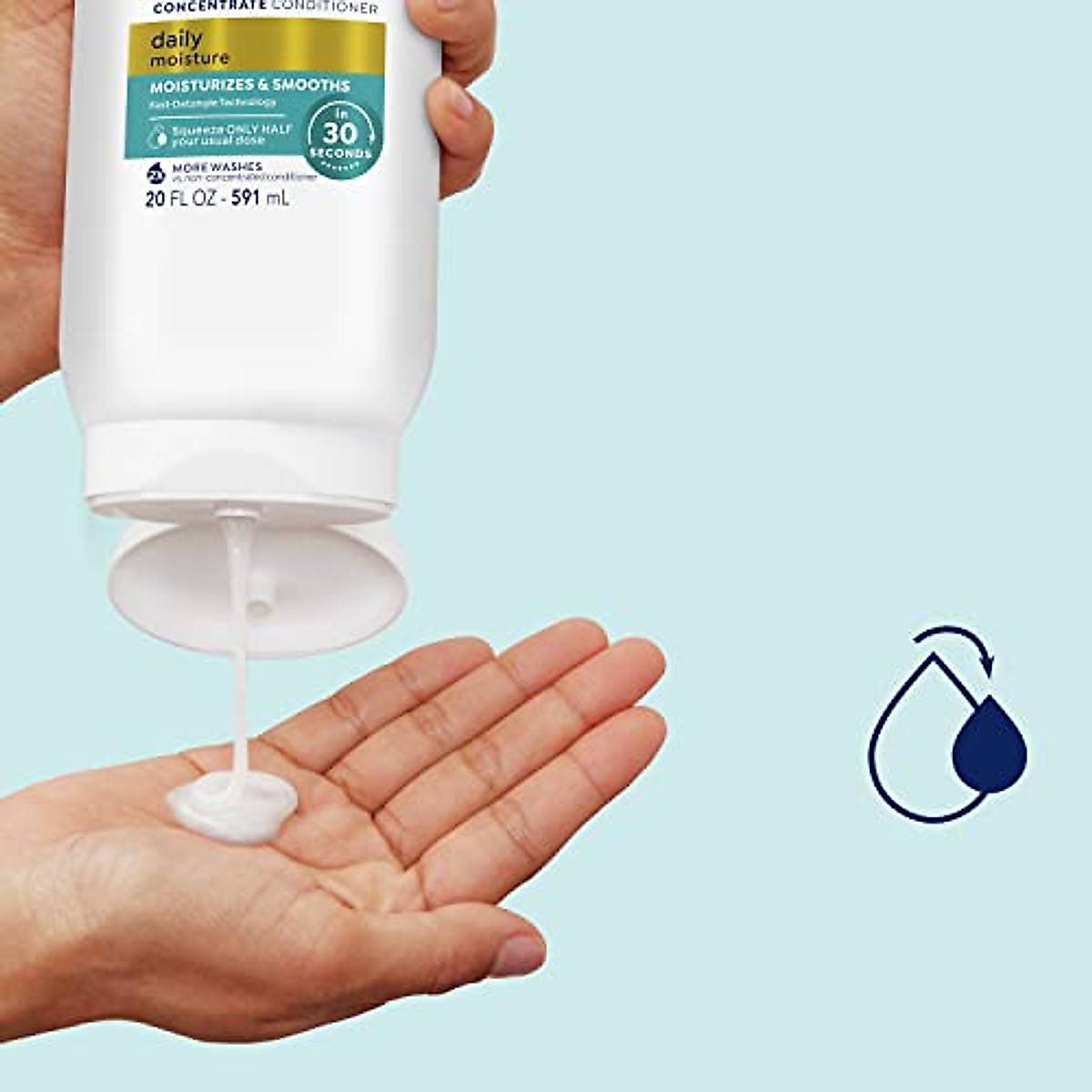 Dove Ultra Daily Moisture Concentrate Conditioner for Dry Hair Moisturizes and Smooths in 30 Seconds, With Fast-Detangle Technology and 2X More Washes 20 oz