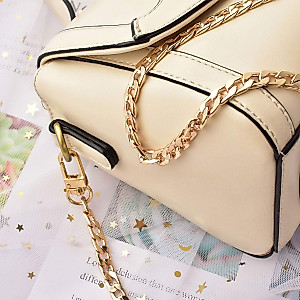 HAIOPS Purse Chain 47" Iron Flat Chain Strap Handbag Metal Straps Shoulder Corss Body Replacement Chain Accessories (Gold)