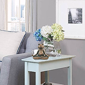 Nacome Meditating Frog Miniature Figurine,Zen Yoga Frog Garden Statue Ornament- Indoor/Outdoor Garden Sculpture for Fairy Garden,Home, Patio,Deck,Porch Yard Art Decoration,5 inch(Copper)