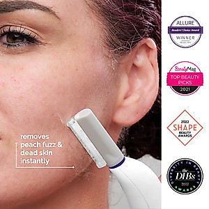 Michael Todd Beauty - Sonicsmooth – SONIC Technology Dermaplaning Tool - 2 in 1 Women’s Facial Exfoliation & Peach Fuzz Hair Removal System with 8 Weeks of Dermaplaning Blades