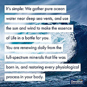 OmniBlue Ocean Minerals | 100% Natural Solar-Harvested Ocean Electrolytes | All Required Macro and Trace Minerals | Not Lab-Made | No Additives … (8 oz.)