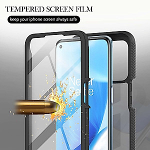 DETUOSI Oneplus Nord N200 5G Phone Case, Built in Screen Protector, Oneplus Nord N200 5G Shockproof Case [360 Full Body Protection], 3 in 1 Clear Protection Phone Case for 1+Nord N200 5G, Black