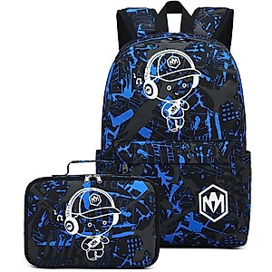 Bluboon Preschool Backpack Kids Boy Kindergarten Backpack With Lunch Box School Book Bags for Elementary Primary Schooler