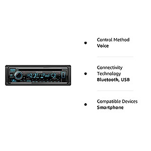 Kenwood KDC-BT778HD Single DIN Bluetooth CD Car Stereo Receiver with Amazon Alexa Voice Control | LCD Text Display | USB & Aux Input