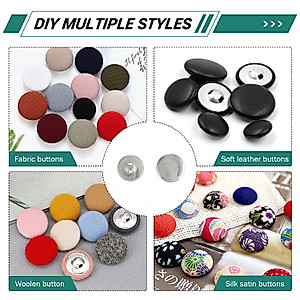 POWLAB Fabric Button Maker Machine,Button Maker Handmade Fabric Covered Button DIY Tool,Upholstery Fabric Covered Button Maker Kit with 300 Pcs Buttons and 3 Molds (18, 25, 30mm) for Clothes,Doll