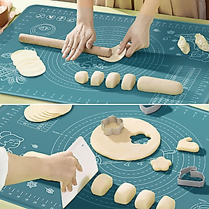 Silicone Pastry Mat Extra Thick Non-stick Baking Mat, 32" x 24" Rolling Dough With Measurements Non-slip Silicone Mat, Kneading Mat, Counter Mat, Dough Mat with Edge Heightening