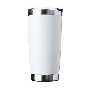 EcoMozz 20oz Tumbler Bulk Stainless Steel Vacuum Insulated Tumblers with Lid Double Wall Travel Mug Durable Powder Coated Coffee Cup, Suitable for Ice Drinks and Hot Beverage (White 1pack)