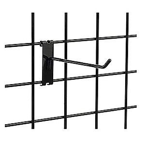 NAHANCO Metal GWH8B 8" Black Gridwall Peg Hooks (Pack of 12)