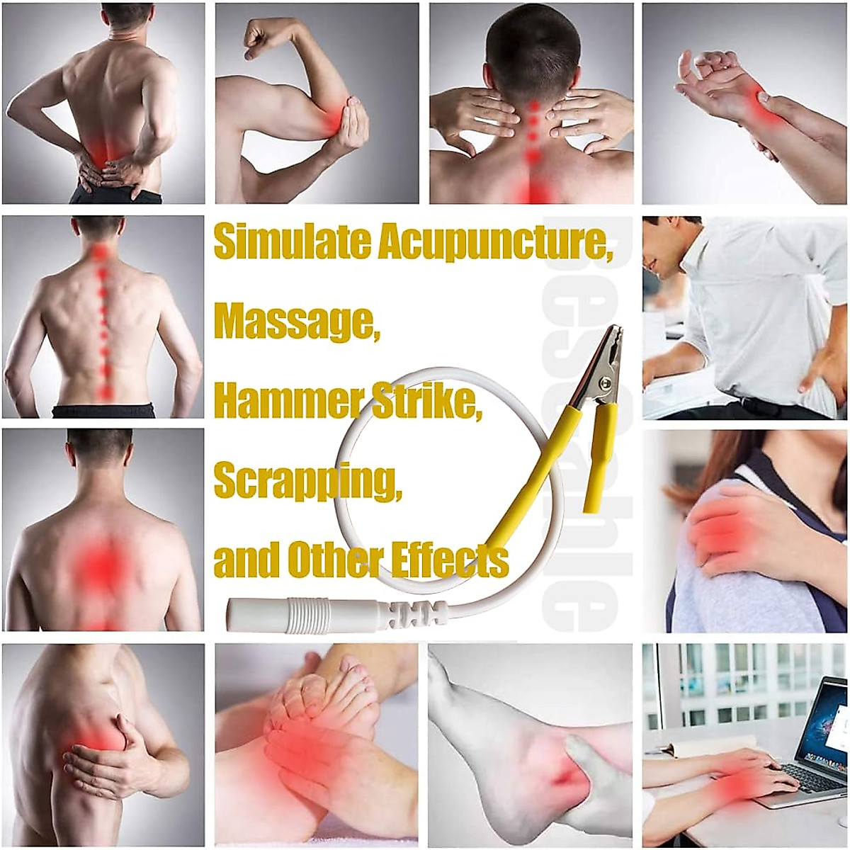 Electrode Wire for Dry Needling Needles - BesCable 20pcs TENS Leading Wires with Alligator Clips for TENS Unit Physiotherapy Machine - 2.0mm Pin Female to Alligator Clip Cable