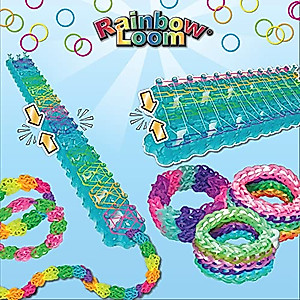 Rainbow Loom® Duo Combo with Jewel Rubber Bands Collection, Features 2 connectable to Make Longer and Wider Creations, an Organizer Case, Great Activity up to 4 People 7+
