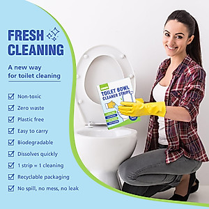 Toilet Cleaners Strips 100 Count, Eco-Friendly Portable Toilet Cleaning Sheet, Septic Safe Bathroom Cleaning Supplies with Fresh Scent, Plastic-Free Packaging