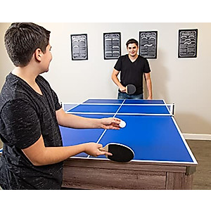 Hathaway Newport 7-ft Pool Table Tennis Combination with Dining Top, Two Storage Benches with Accessories - Driftwood