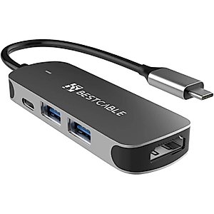 USB C Hub, BEST CABLE 4-in-1 USB C Hub Adapter - USB C to HDMI 4K@30Hz,USB C Charging Port,USB3.0, USB 2.0, Compatible with MacBook Pro/Air, Pro,Galaxy,Pixelbook and More USB C 3.1 Devices