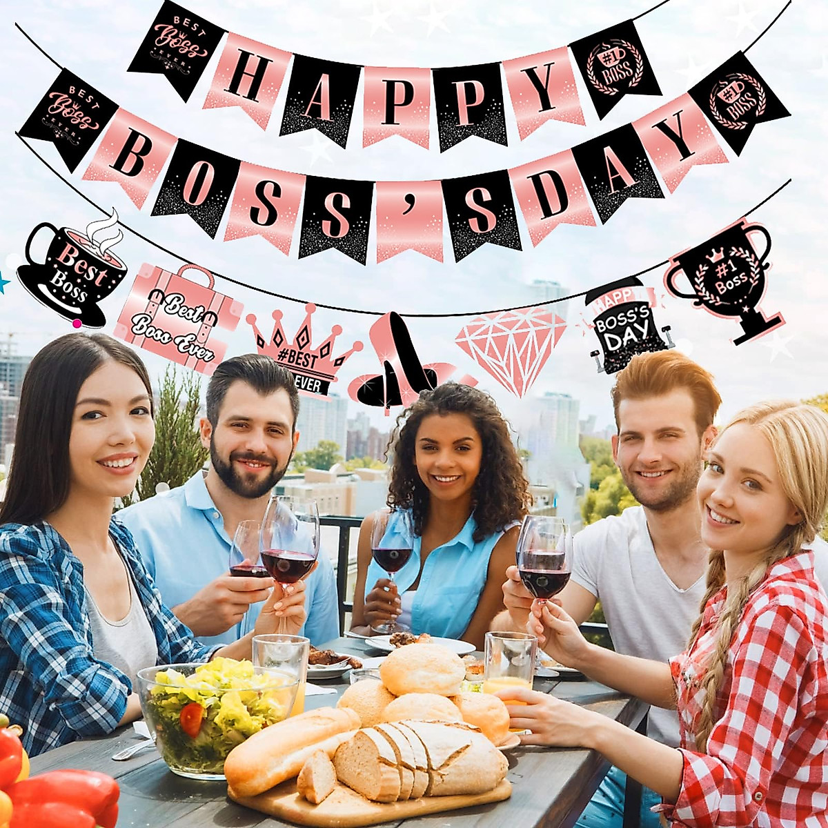 Happy Boss’s Day Banner Party Decorations Supplies - International Boss Day Hanging Banner Number 1 Boss Decoration Banner Best Boss Ever Party Decor