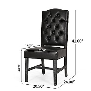 Christopher Knight Home Hyvonen Dining Chair, Midnight Black + Gray