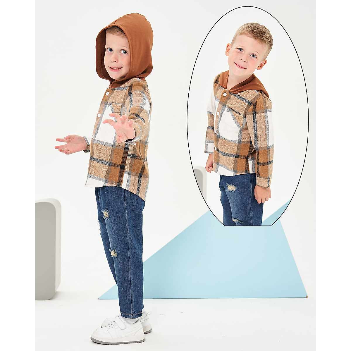 Renotemy Toddler Boy Clothes 2T Winter Outfits For Kids Cotton Long Sleeve Stripe Sweatshirt Ripped Pants Suit Little Boy Clothes 2T Fall Baby Boy Clothes 18-24 Months