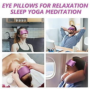 RelaxCoo Lavender Eye Pillow for Relaxation, Yoga, Sleeping, Weighted Eye Mask Heated for Headache, Sinus, Dry Eyes Relief, Moist Heat Eye Compress, Meditation Accessories with Aromatherapy, Pack of 2
