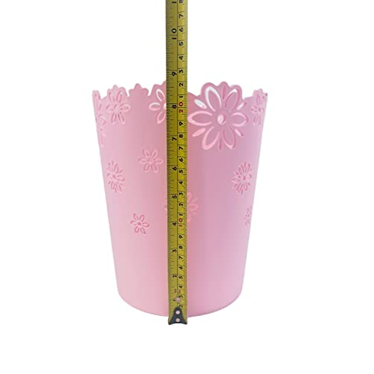 VIUJUH Wastebasket, Hollow Flower Shape Plastic Lidless Wastepaper Baskets Trash Can-M A2301