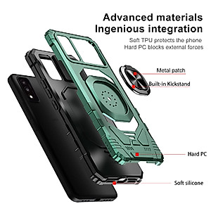 Ailiber Phone Case for Alcatel TCL 30T (T603DL), TCL 30 T Case with Screen Protector, Ring Kickstand for Magnetic Car Mount Military Grade, Heavy Duty Shockproof Protective Cover for TCL 30T-Green
