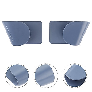 Hemoton 5 Pairs of Wall Mount Pot Lid Organizers Racks Plastic Pot Lid Storage Racks Holders for Kitchen Wall (Blue)