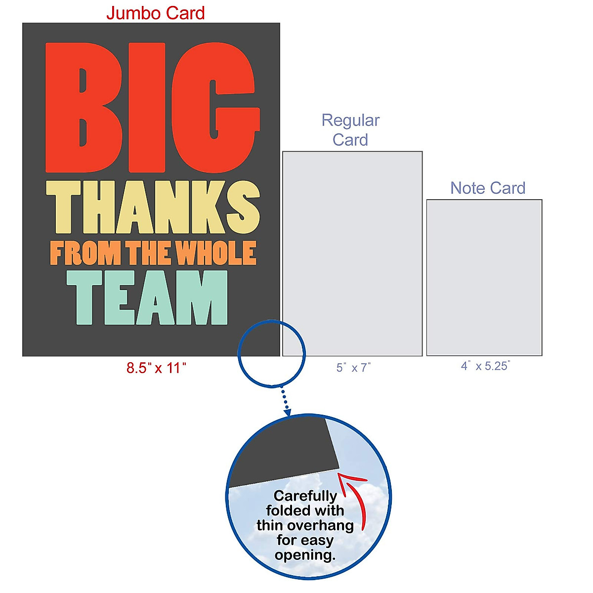 NobleWorks - Coach Thank You Greeting Card with Envelope Group, Coworker, Gang (Big 8.5 x 11 Inch) Big Thanks From The TeamJ6884TYG-US