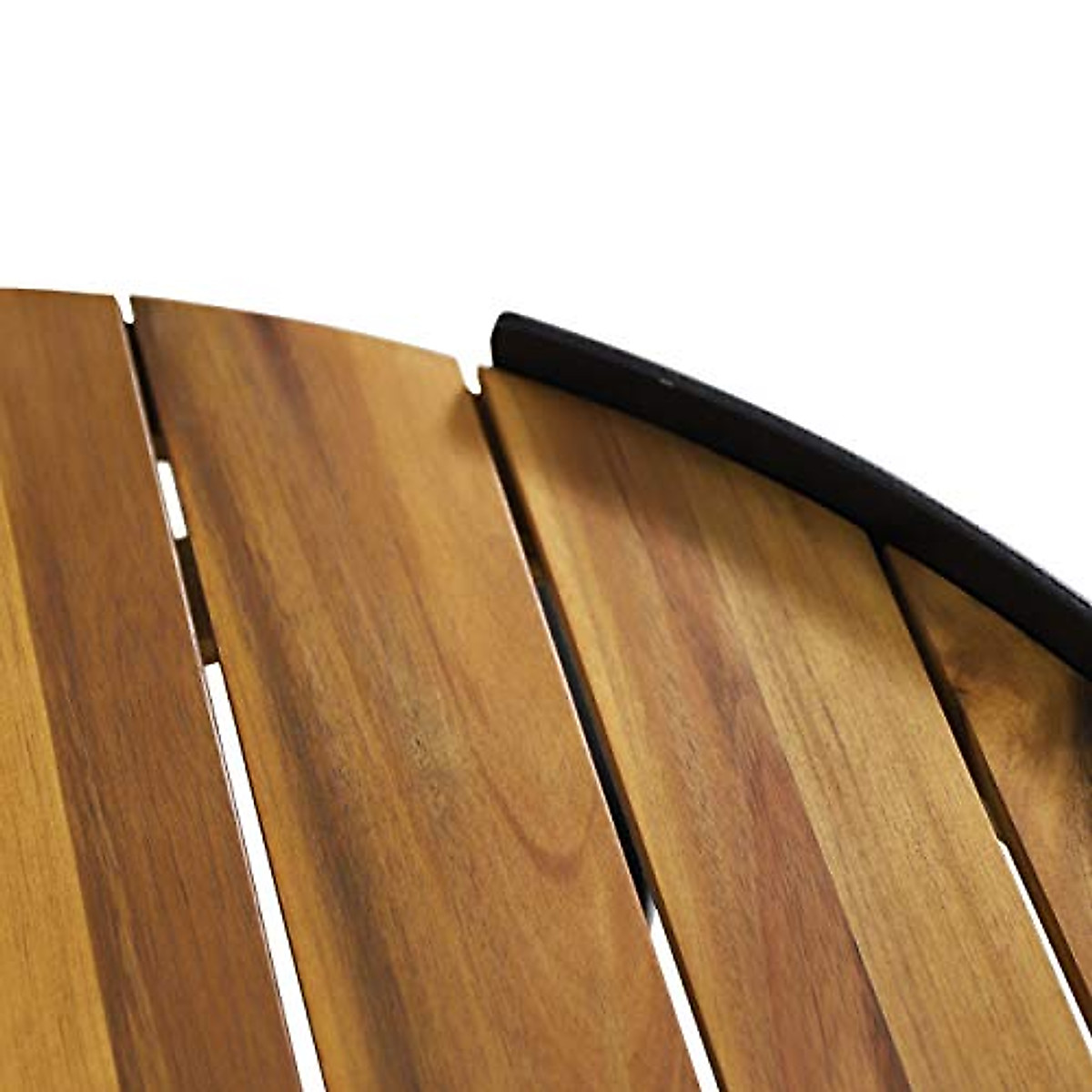 Christopher Knight Home Tracy Outdoor Modern Industrial Acacia Wood Coffee Table, Teak Finish, Black