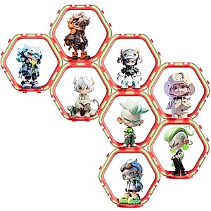 Ninoge 8PCS Riser Display Shelf for Funko POP Figures, Glow in the Dark Floating Wall Shelves Display Ledge for Organizer and Decoration, Collectible Figure Display Stands, Red