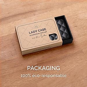 ÖGON -DESIGNS- Lady Case Aluminum Wallet - Women - RFID Blocking Card Holder - Up to 10 Cards and Banknotes - Black